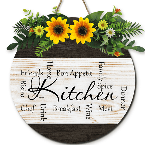 Lucidhisun Rustic Wood Kitchen Sign for Home Decoration 11inch, Dining ...
