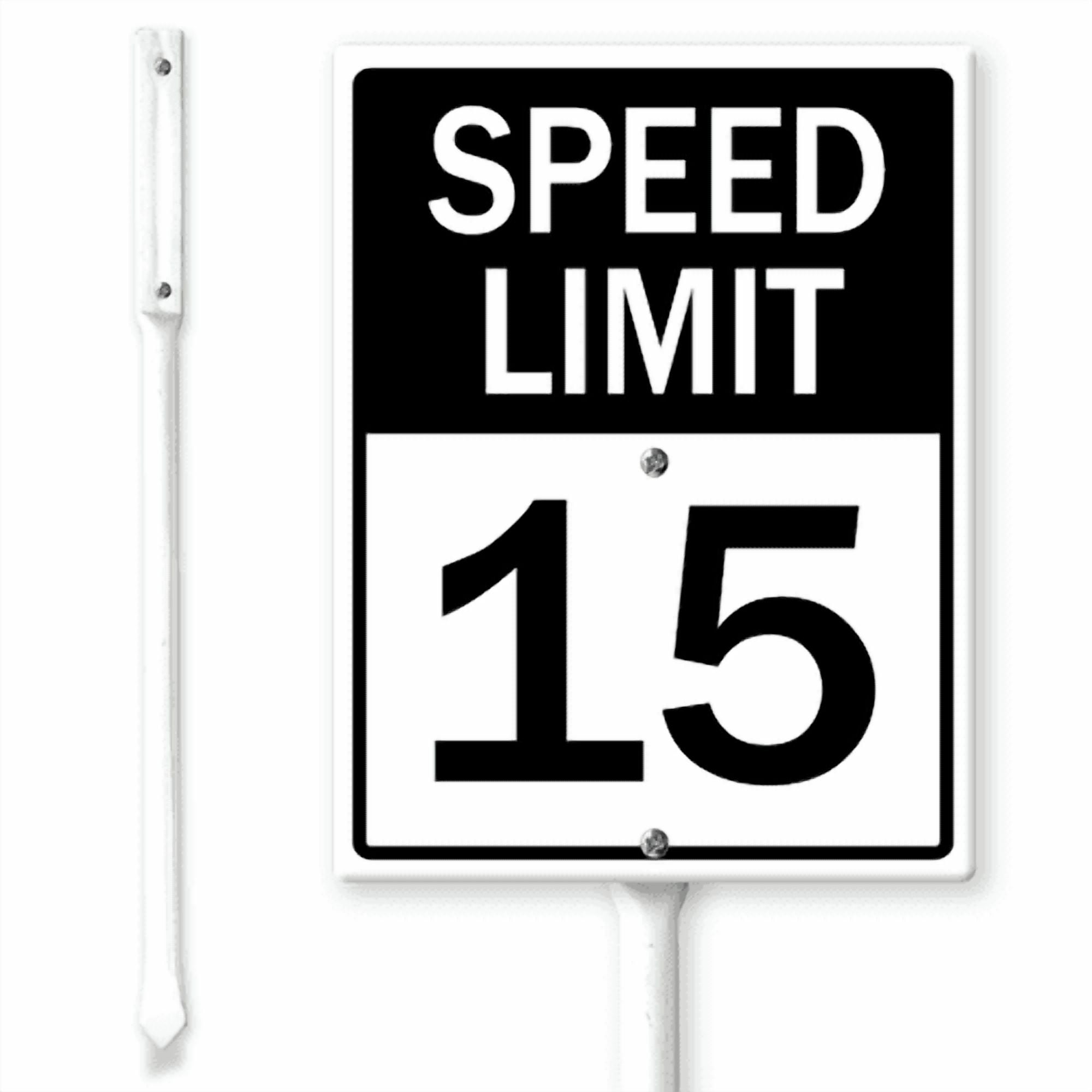 Lucidhisun Speed Limit 15 MPH Yard Sign with Stakes 7×8.8in, Sturdy ...
