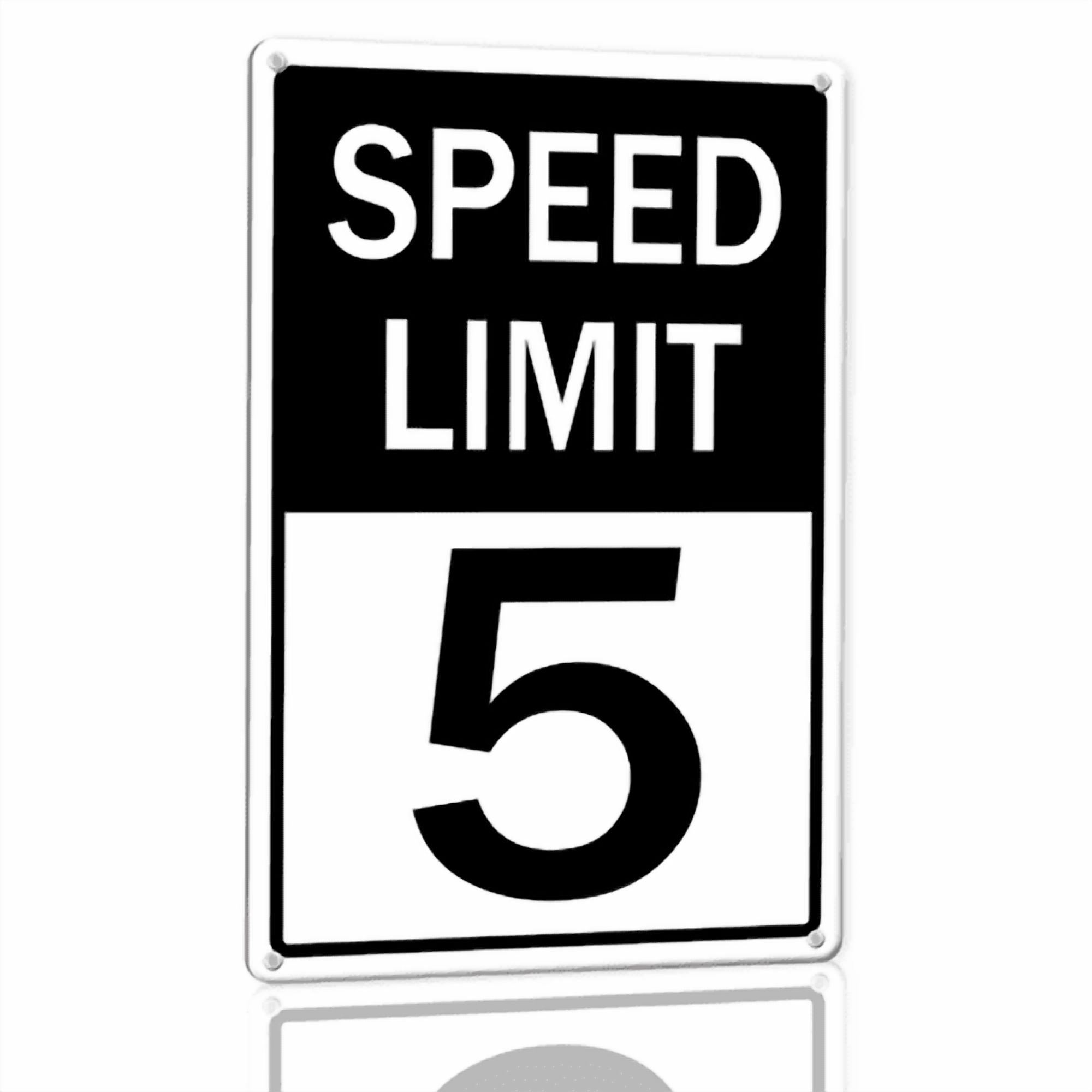 Lucidhisun Speed Limit 5 MPH Aluminum Sign 12in×16in, Weatherproof ...