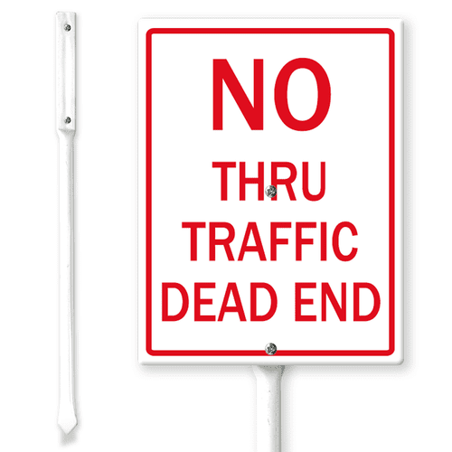Lucidhisun No Thru Traffic Dead End Yard Sign with Stakes 7×8.8in ...