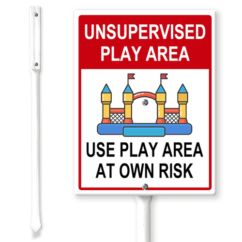 Lucidhisun Unsupervised Play Area Use Play At Your Own Risk Yard Sign ...