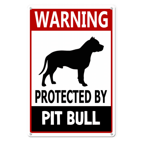 Lucidhisun Warning Protected By Pit Bull Aluminium Sign 12×16inch ...