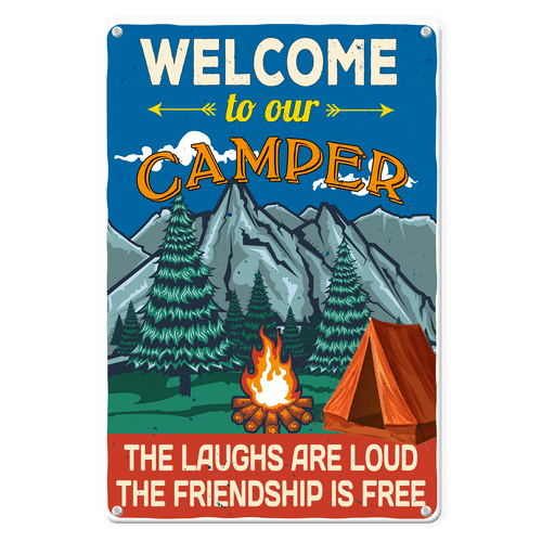 Lucidhisun Welcome to Our Camper Aluminium Sign 12×16inch, Sturdy Metal ...