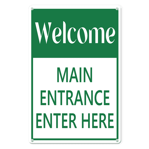 Lucidhisun Welcome Main Entrance Enter Here Aluminium Sign 5×8inch ...