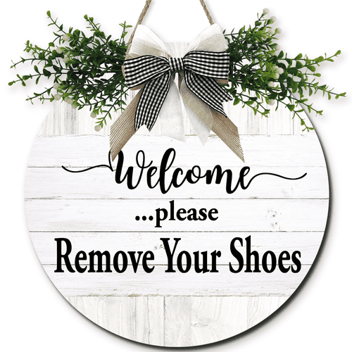 Lucidhisun Welcome Please Remove Your Shoes Decorations Door Signs for ...