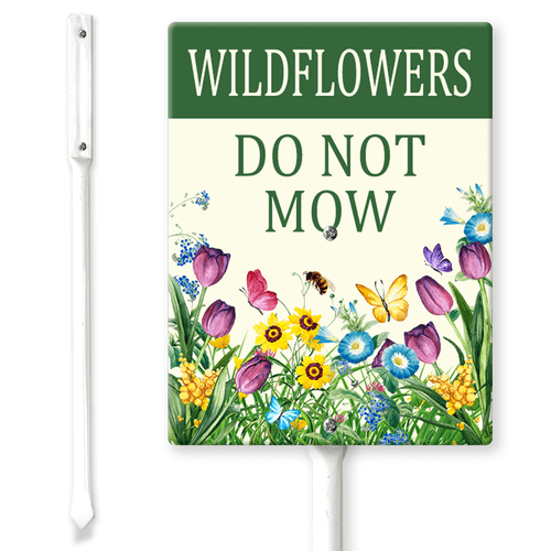 Lucidhisun Wildflower Do Not Mow Yard Sign with Stakes 4.6×6inch ...