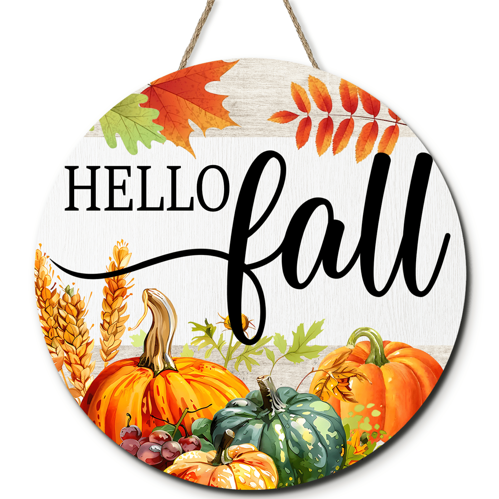 Lucidhisun Wood Hello Fall Welcome Decorations for Porch Front Door ...
