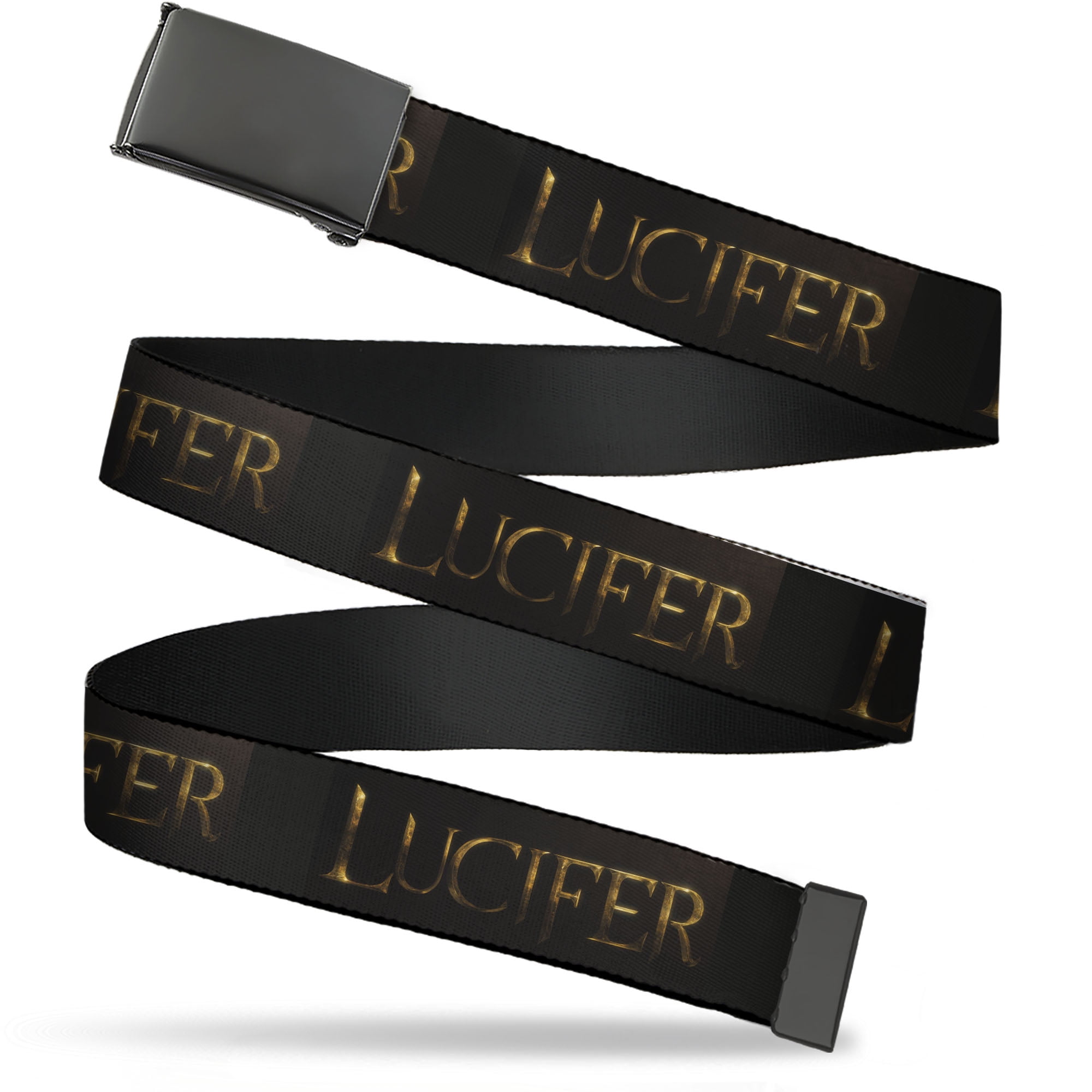 Lucifer Belt, Flip Web Belt Lucifer Title Logo Black Gold, 1.25 Inch ...