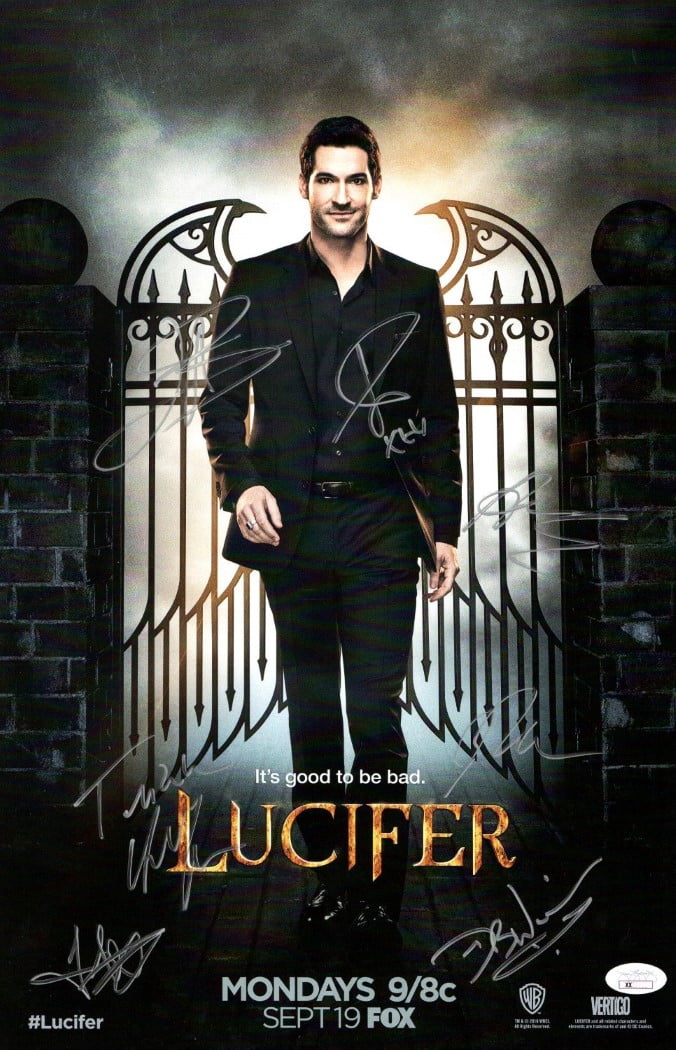 Lucifer Cast Signed Autographed 11X17 Poster 7 Autos Ellis Woodside ...