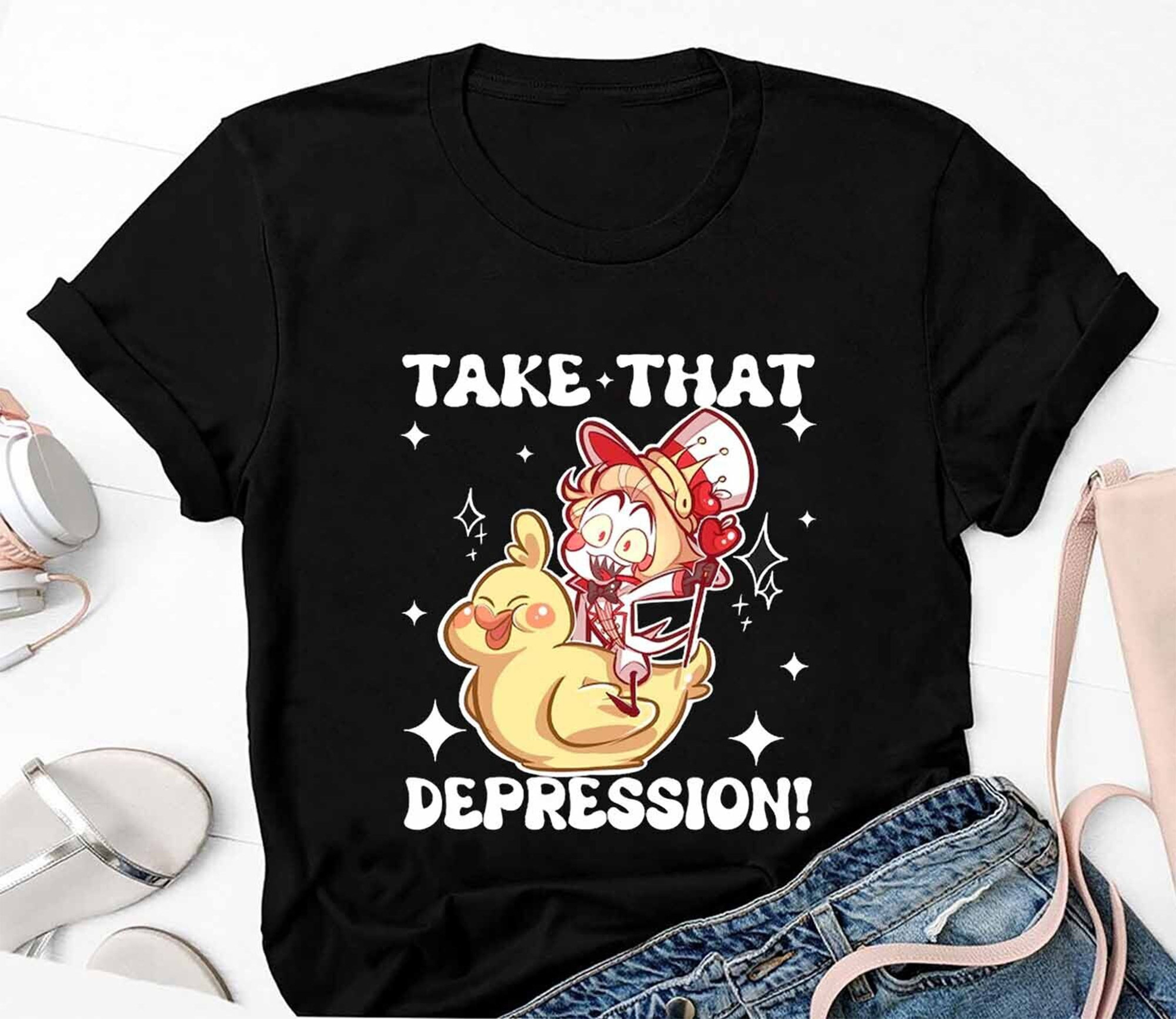Lucifer Morning Star Take That Depression Hazbin Hotel T Shirt, Coffee ...