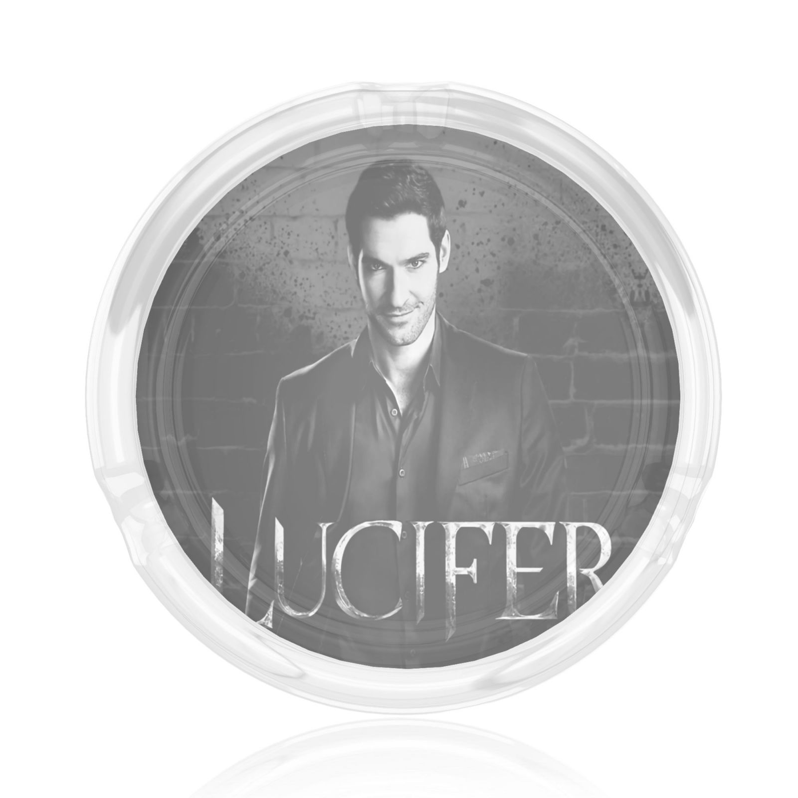 Lucifer Morningstar Merch Round Glass Ashtray 3d Printing For Indoor ...