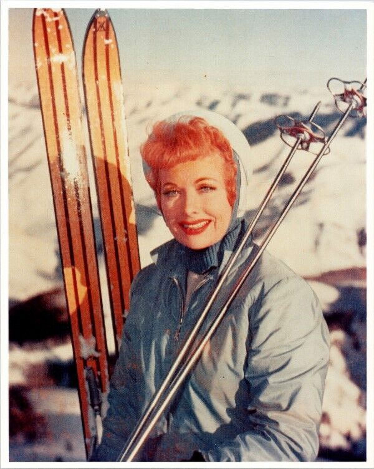 Lucille Ball 1950's smiling pose with ski's 8x10 inch photo - Walmart.com