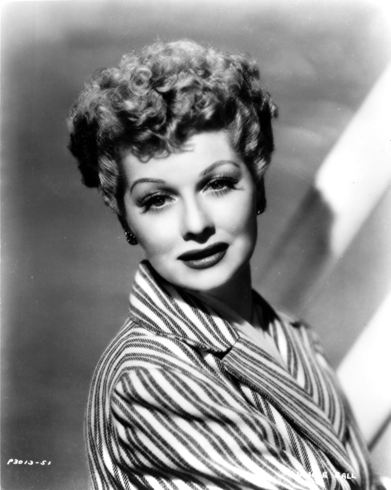 Lucille Ball Posed in Stripe Suit with a Smile Photo Print (24 x 30 ...