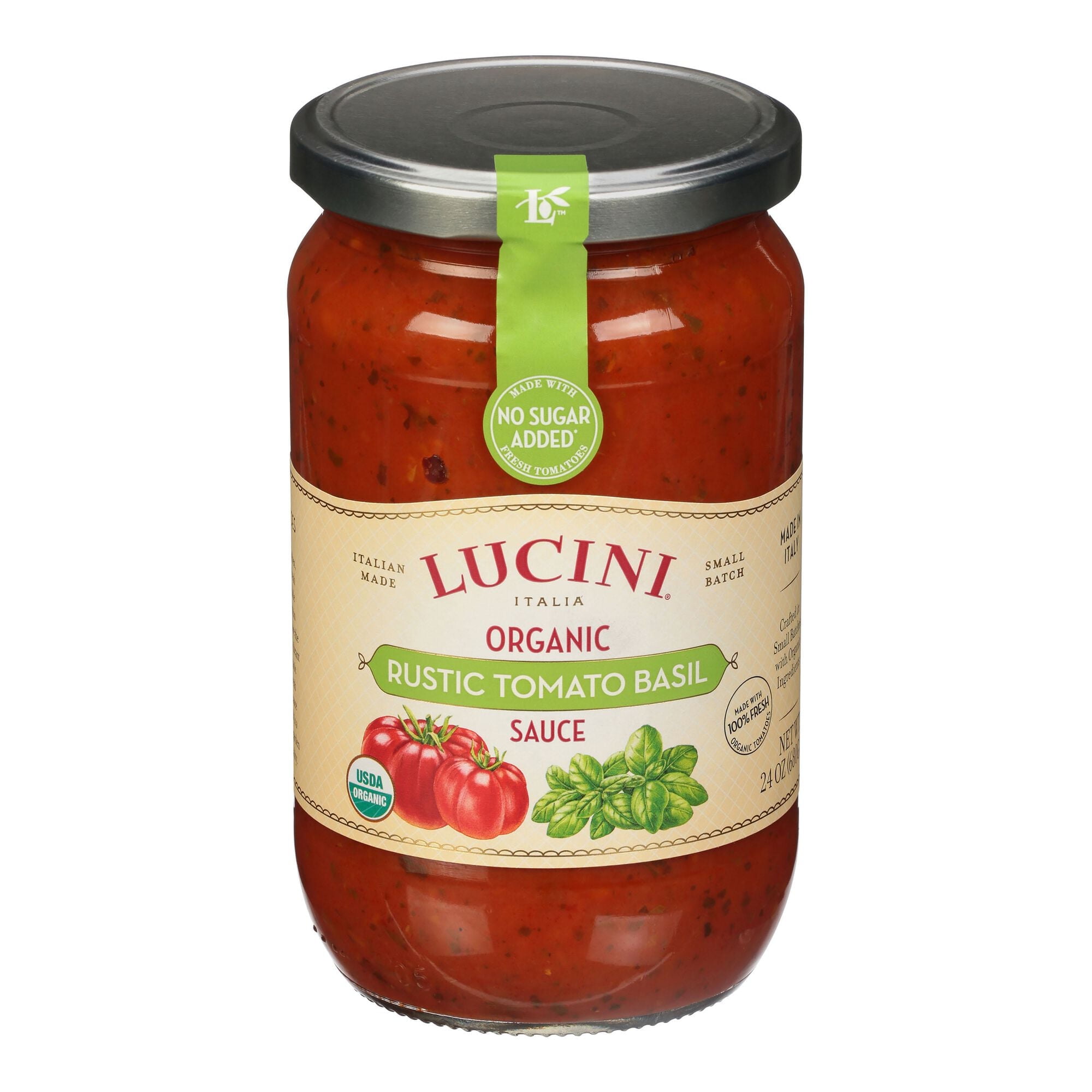 Lucini Organic Rustic Tomato Basil Sauce 24 oz. Pack of 3 - Walmart.com