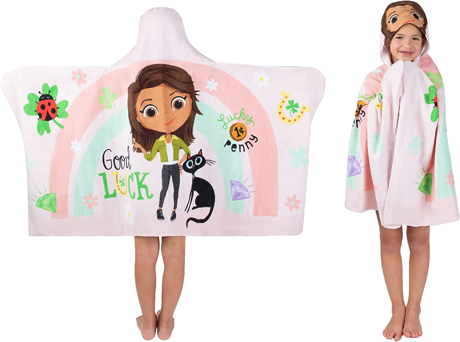 Luck Bath/Pool/Beach Soft Cotton Terry Hooded Towel Wrap, 30 in x 50 in ...