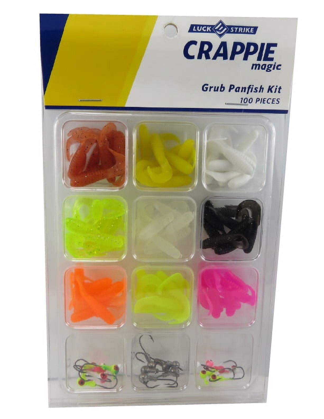 Luck-E-Strike Panfish Kit 100 Piece Assorted Colors Soft Baits Fishing ...