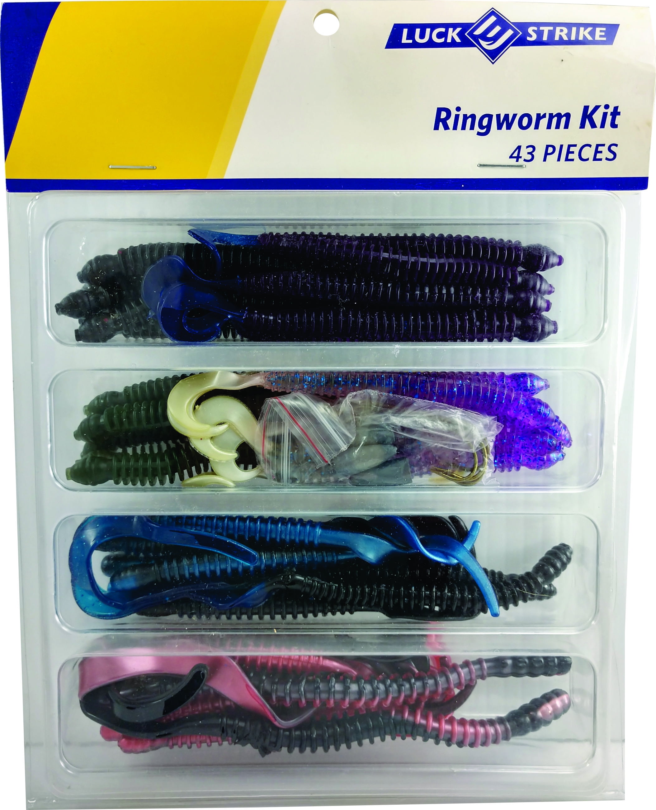 Luck-E-Strike Ringworm Kit - 43 Count Soft Plastic Worms - Walmart.com