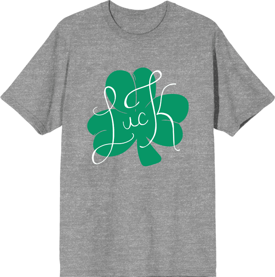 Luck Four-Leaf Clover Adult Short Sleeve Tee for St. Patrick's Day ...