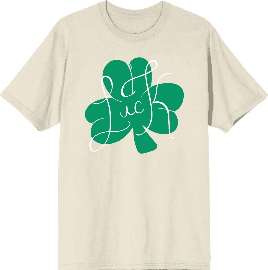 Luck Four-Leaf Clover Adult Short Sleeve Tee for St. Patrick's Day-XL ...