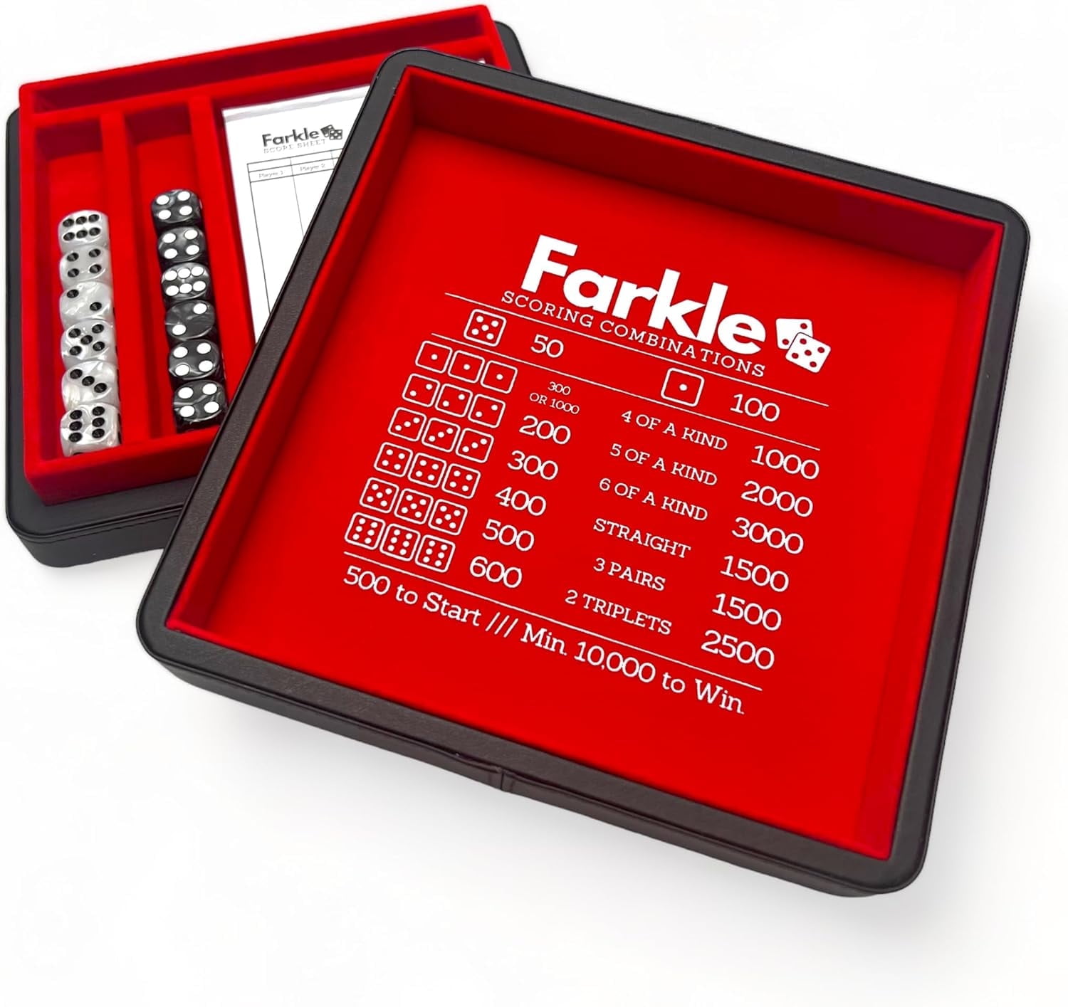 Luck Lab Farkle Dice Tray and Storage Case - Includes Embedded Scoring ...