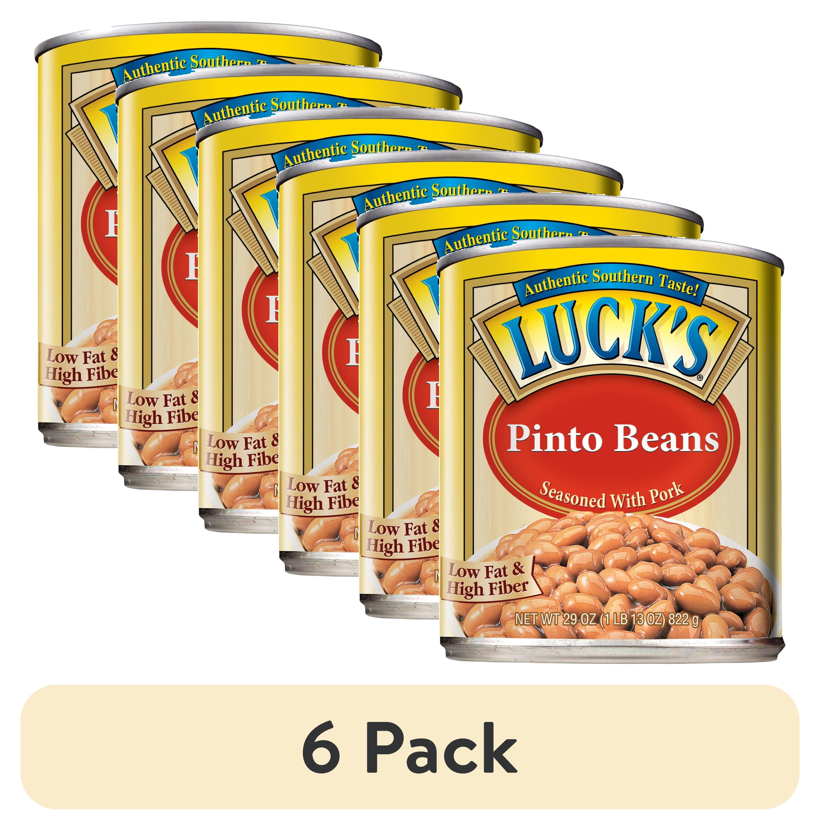 (6 pack) Luck's Pinto Beans Seasoned with Pork 29 oz Can - Walmart.com