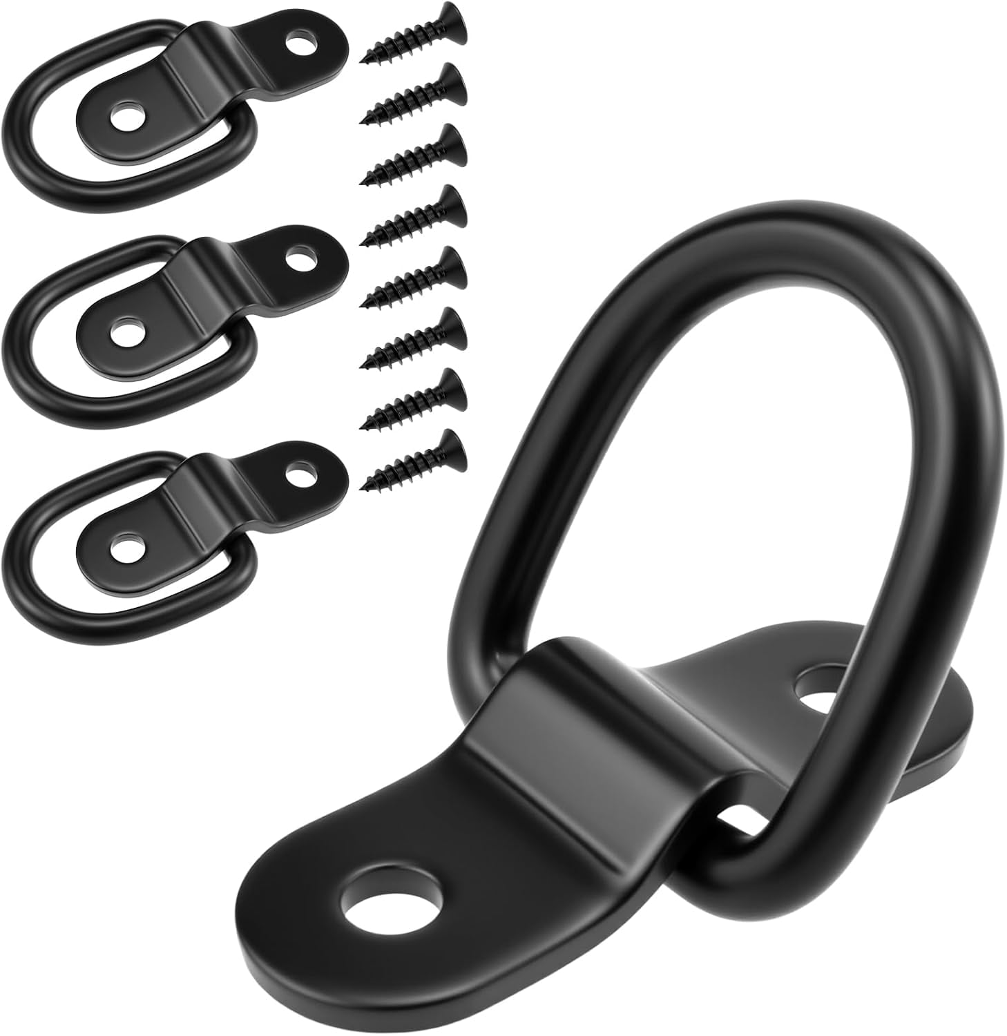 LuckLoop 4 Pcs Stainless Steel D Ring Tie Down Anchors with Screws, 1/4 ...