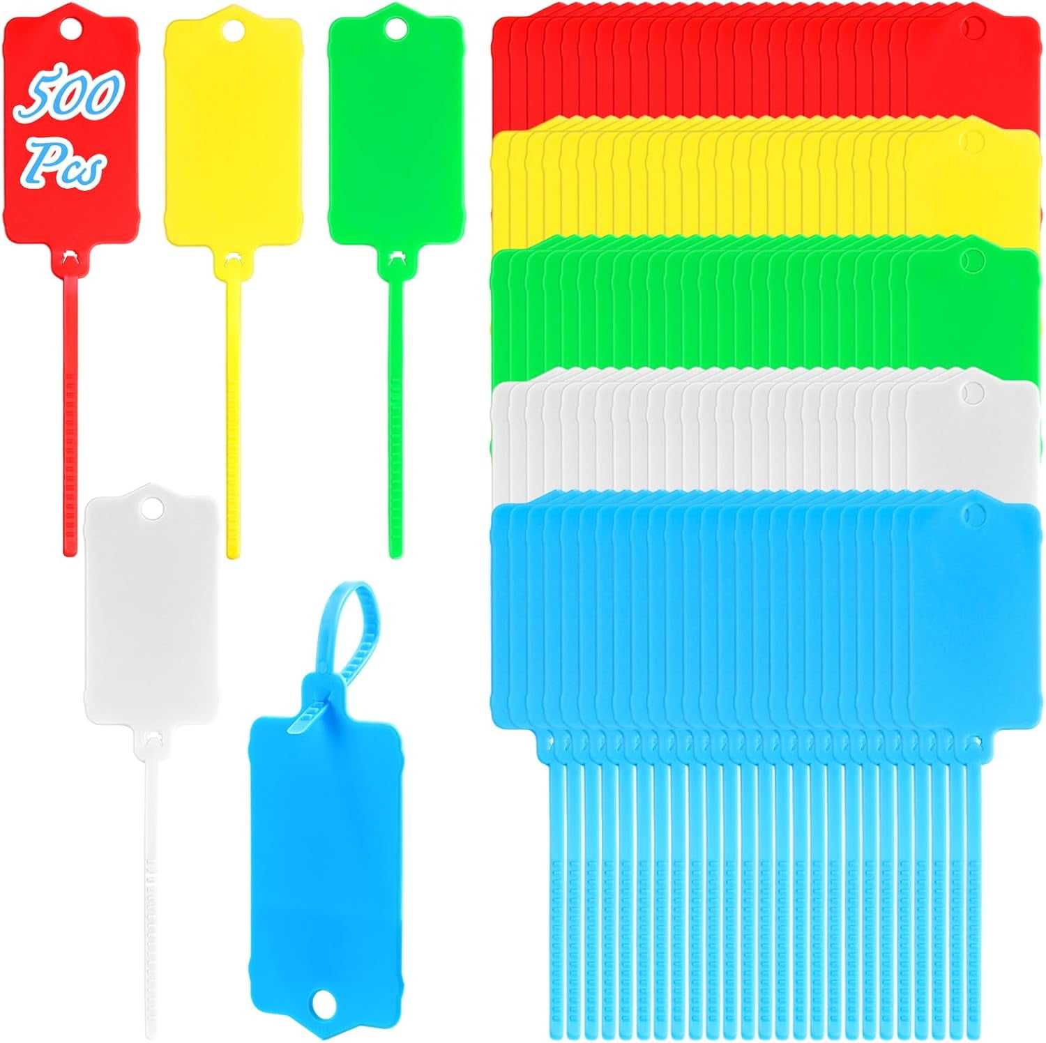 LuckLoop 500 PCS Plastic Shipping Tags 1.46" x 2.48" Water Proof Labels ...