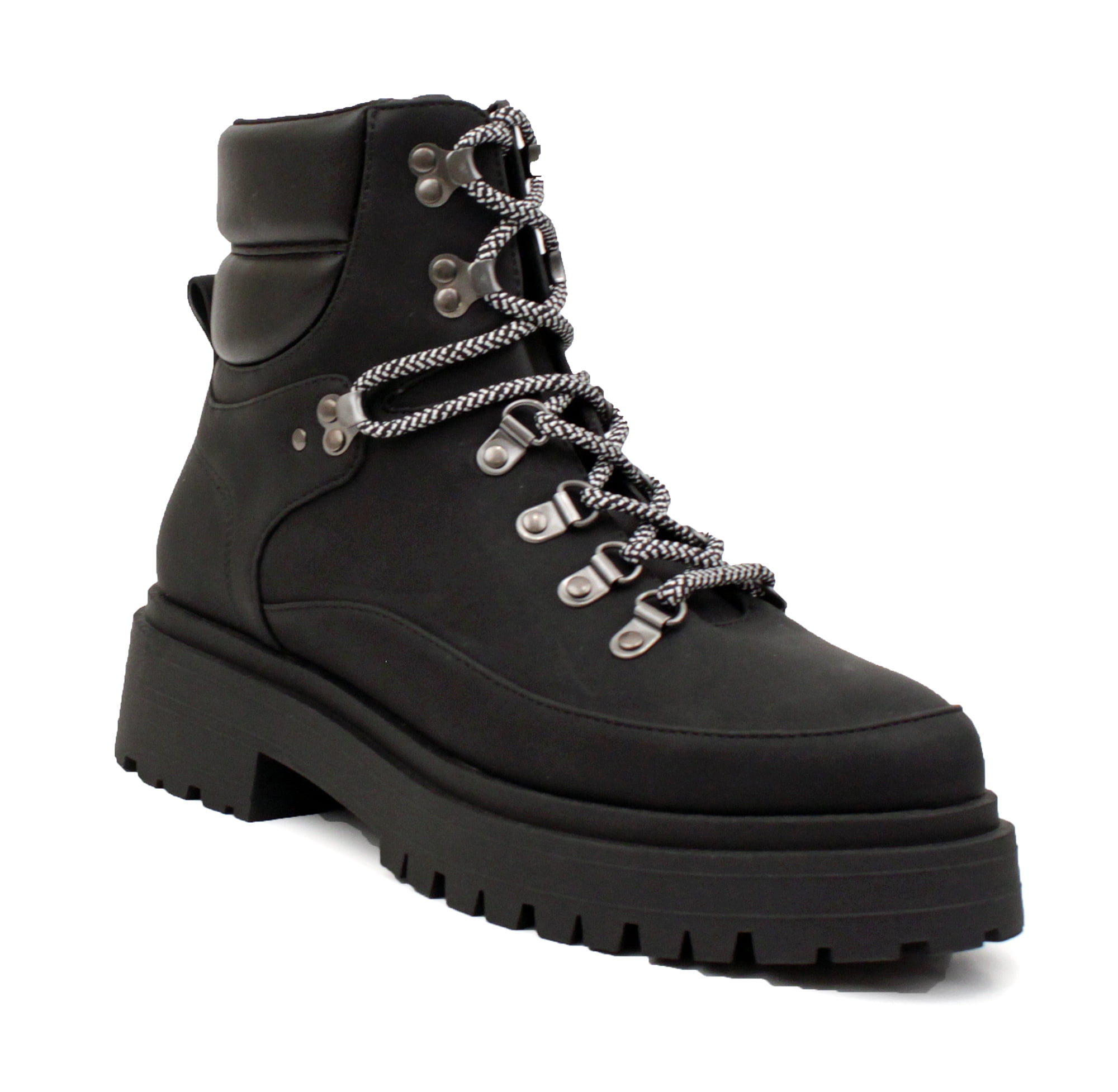 Luckers Women’s Lace Up Platform Boots , Black, Size:8 - Walmart.com