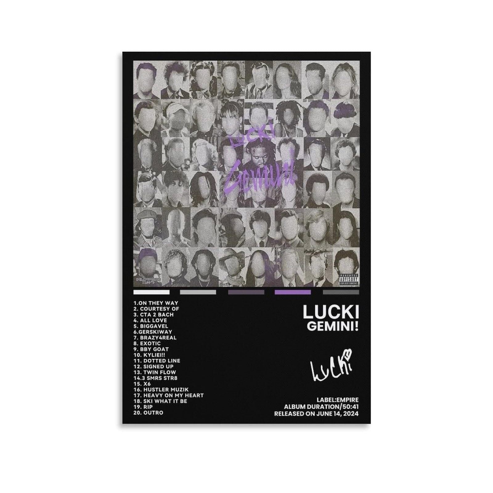 Lucki GEMINI! Music Album Cover Rapper LUCKI Poster Prints Canvas Wall ...