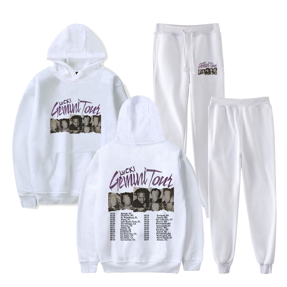 Lucki Gemini Tour 2024 Hoodie Suit Streetwear Pocket Drawstring 2 ...