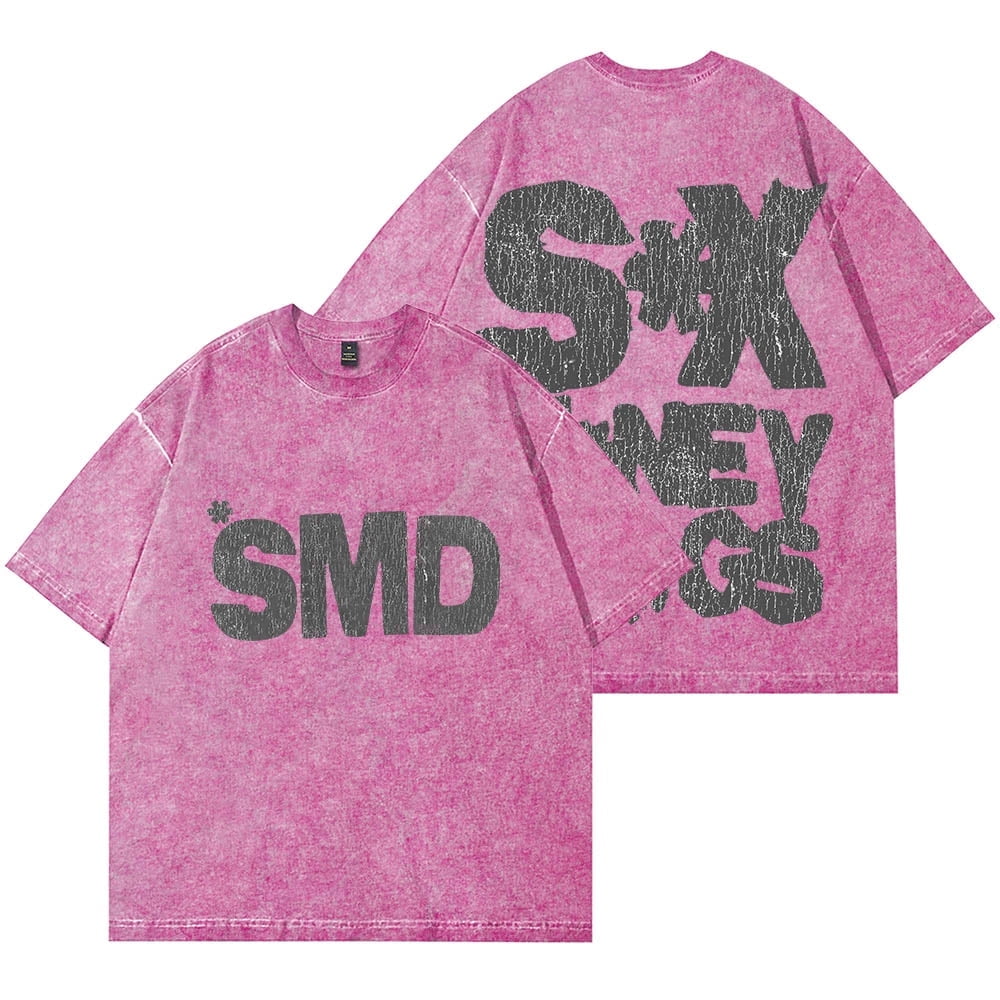 Lucki SMD Logo 2025 Tour Merch Unisex Cotton Short Sleeve Wash T-Shirts ...