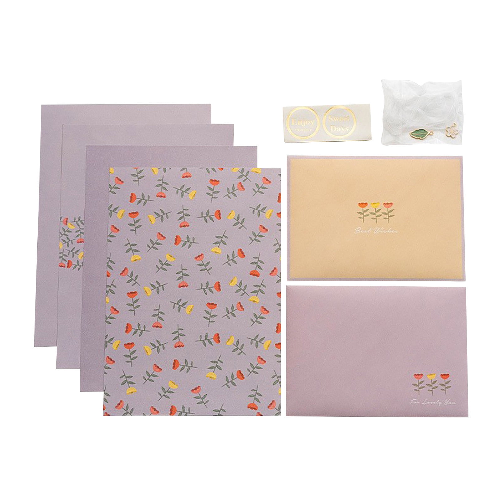 Luckky 12 Pieces Stationery Paper Envelopes Set Includes 4 Lined ...