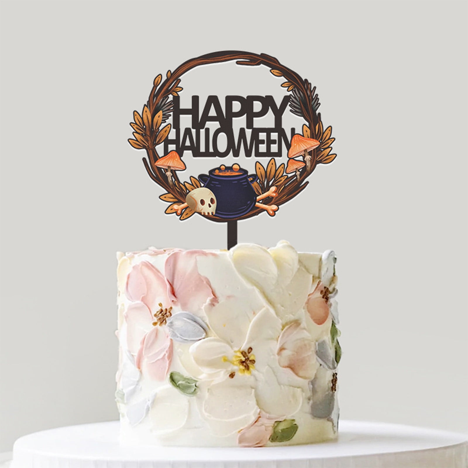 Luckky 1Pcs Happy Halloween Cake Topper Acrylic Ghost Witch Pumpkin ...