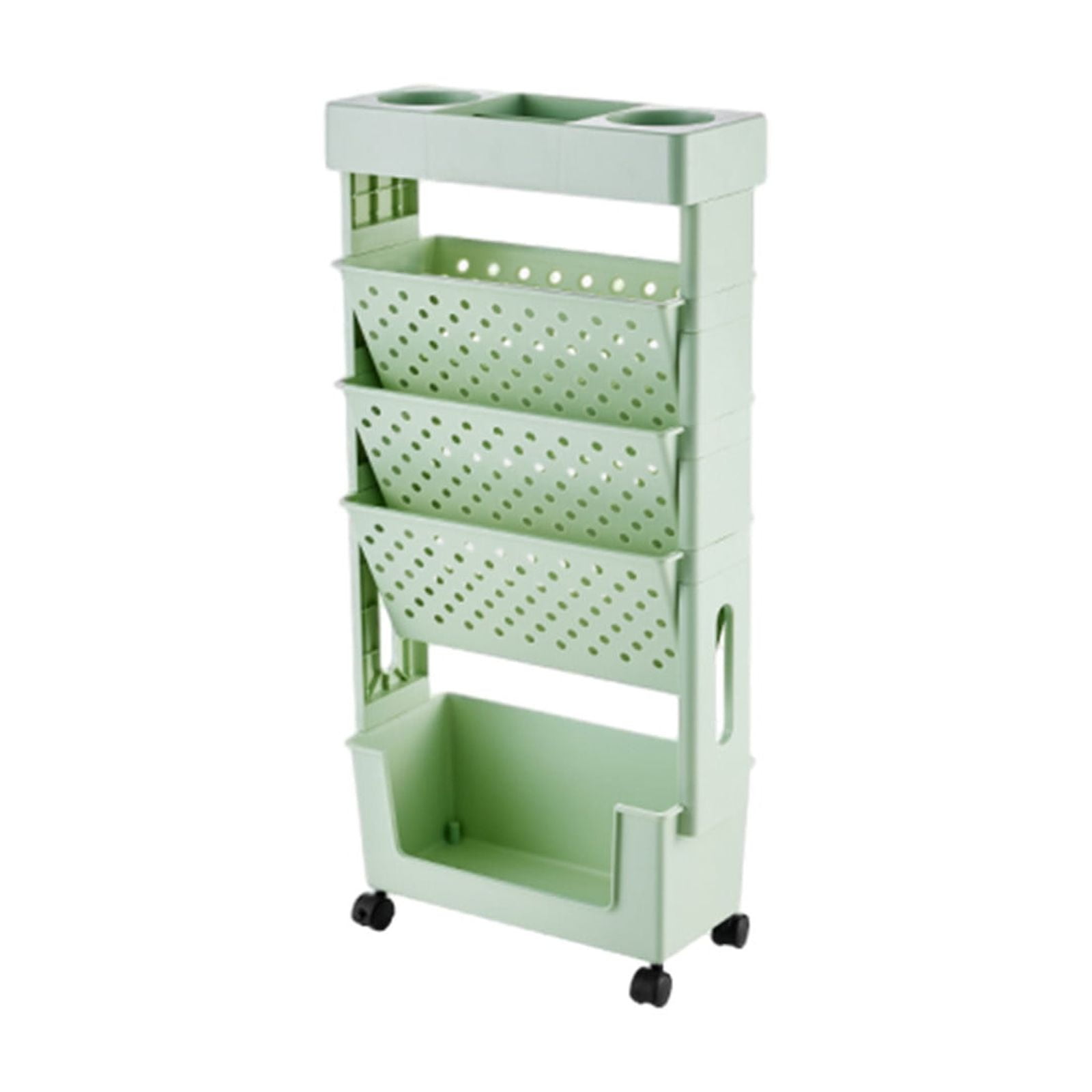 Luckky 5 Tier Book Rack Storage Bookshelf, Rolling Utility Cart Multi ...