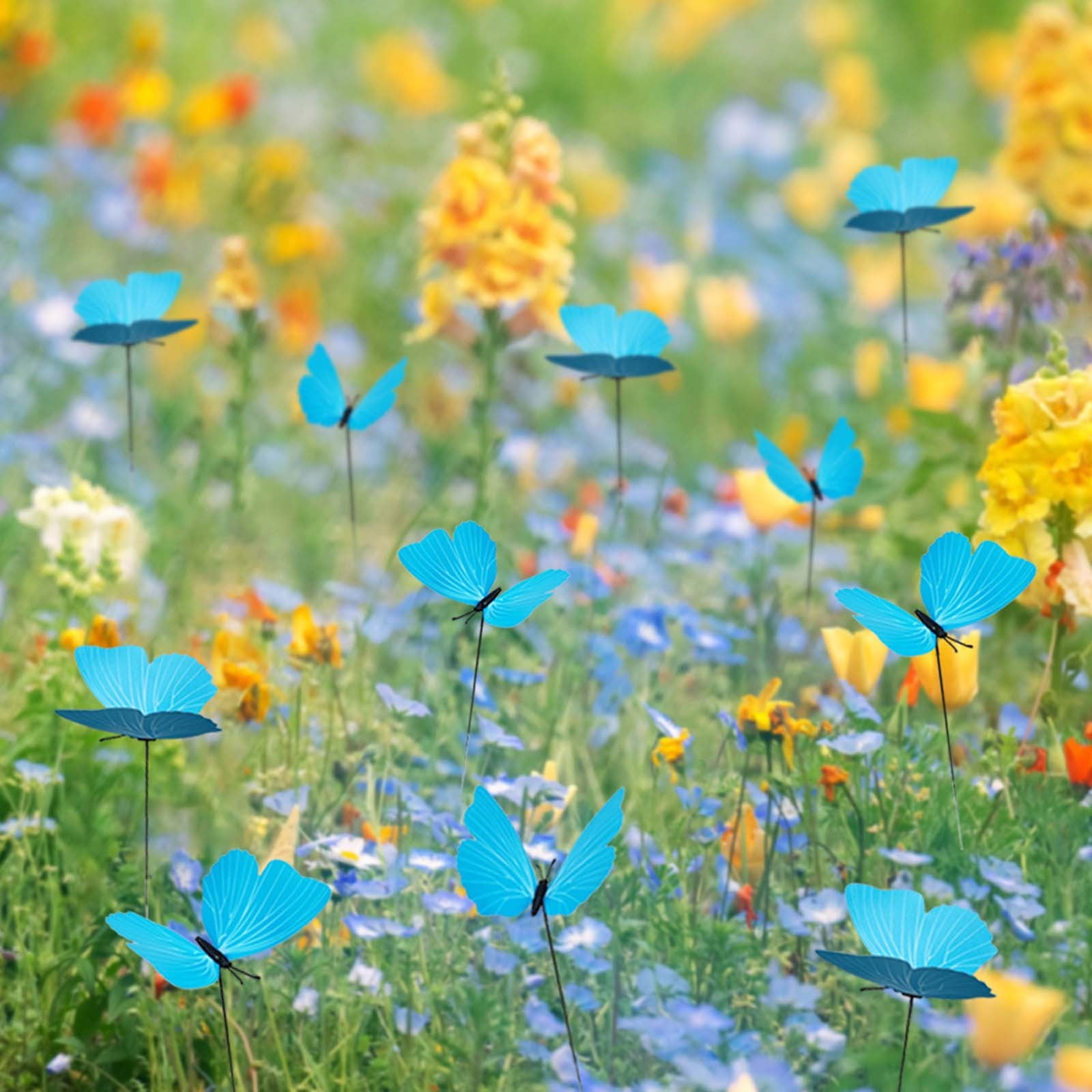 Luckky 5Pc Fake Butterfly Stake Plug-in, Outdoor 3D Simulation ...