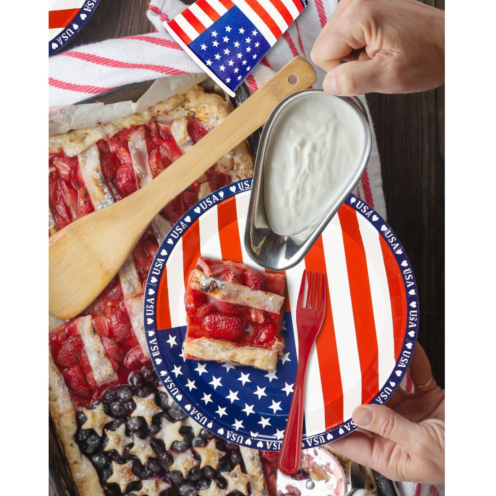 Luckky American Flag Party Decorations 4th of July Patriotic Tableware ...