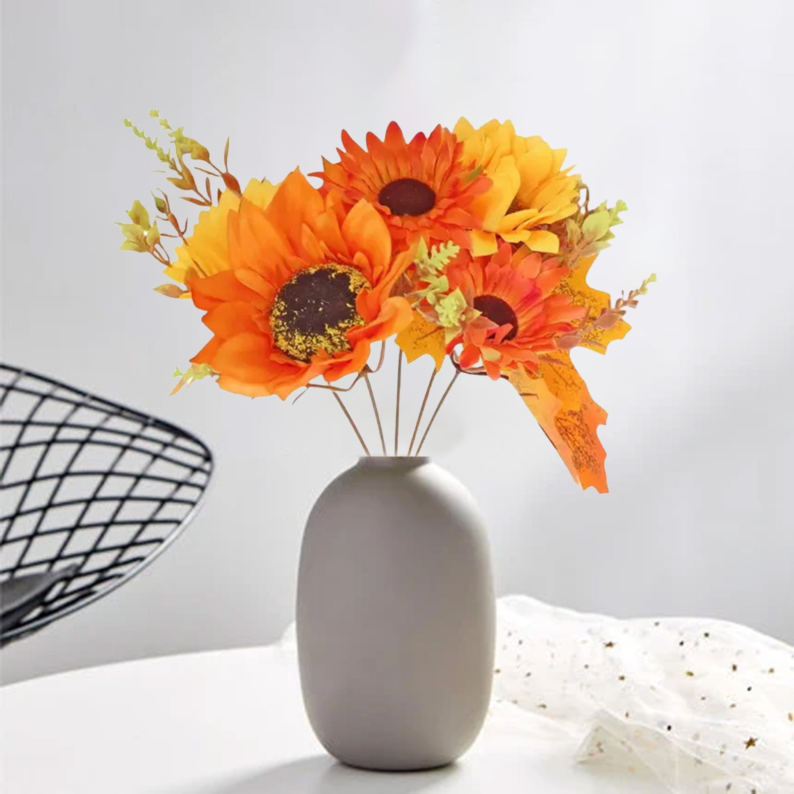 Luckky Artificial Fall Flowers Bouquets Silk Sunflower Wedding Bouquets ...