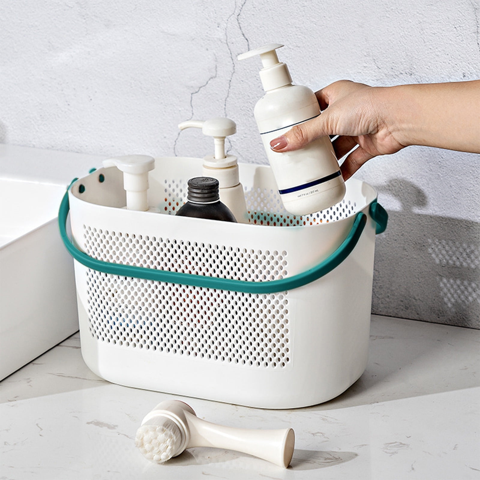 Luckky Bathroom Storage Basket, Portable Folding Plastic Bath Caddy ...