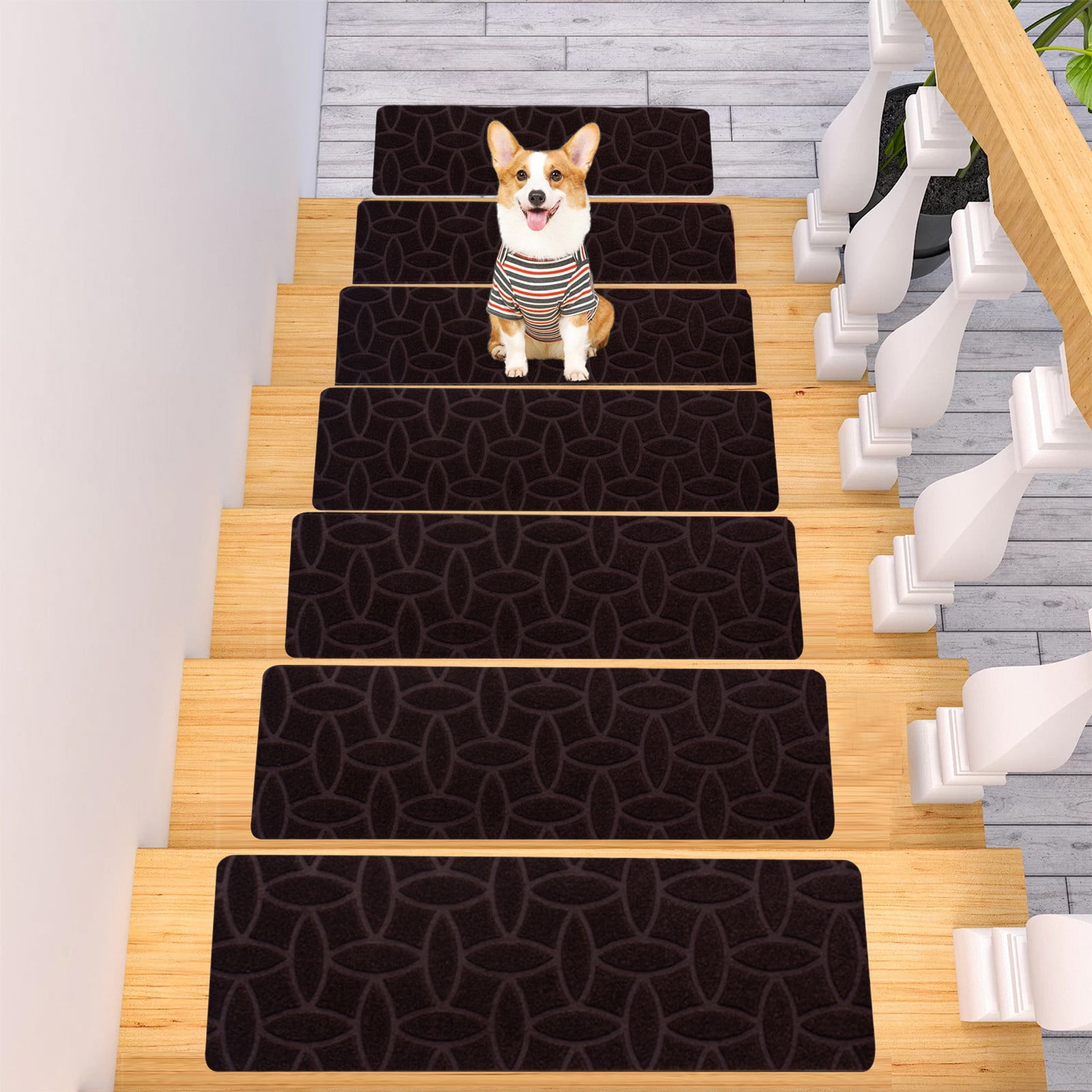 Luckky Non Slip Stair Treads for Wooden Steps Indoor, Carpet Stairs ...