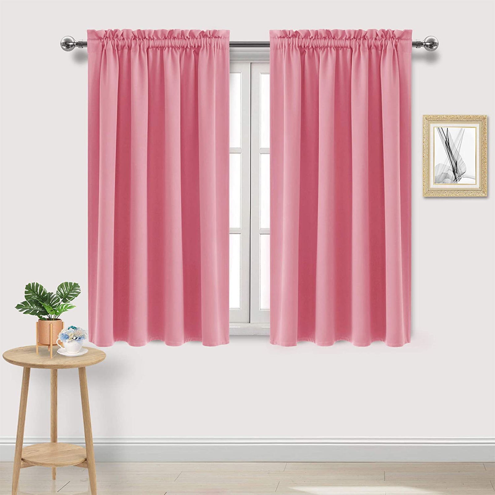 Luckky Pink Blackout Curtains for Bedroom,Thermal Insulated Solid ...
