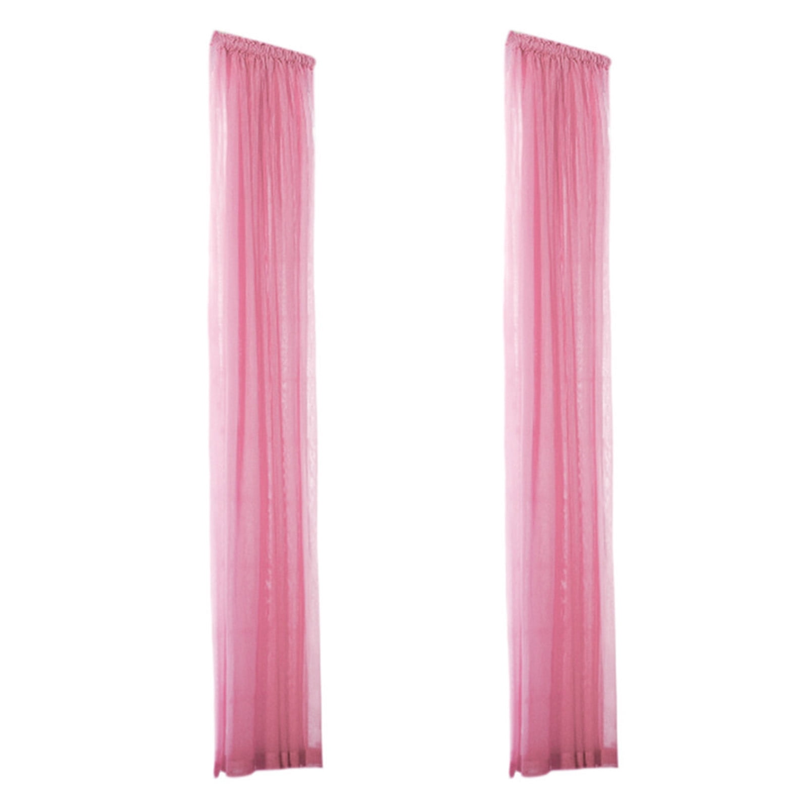 Luckky Pink Sheer Curtains 84 Inch Length 2 Panels Set for Living Room ...