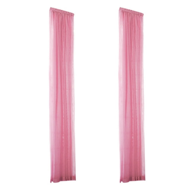 Luckky Pink Sheer Curtains 84 Inch Length 2 Panels Set for Living Room ...