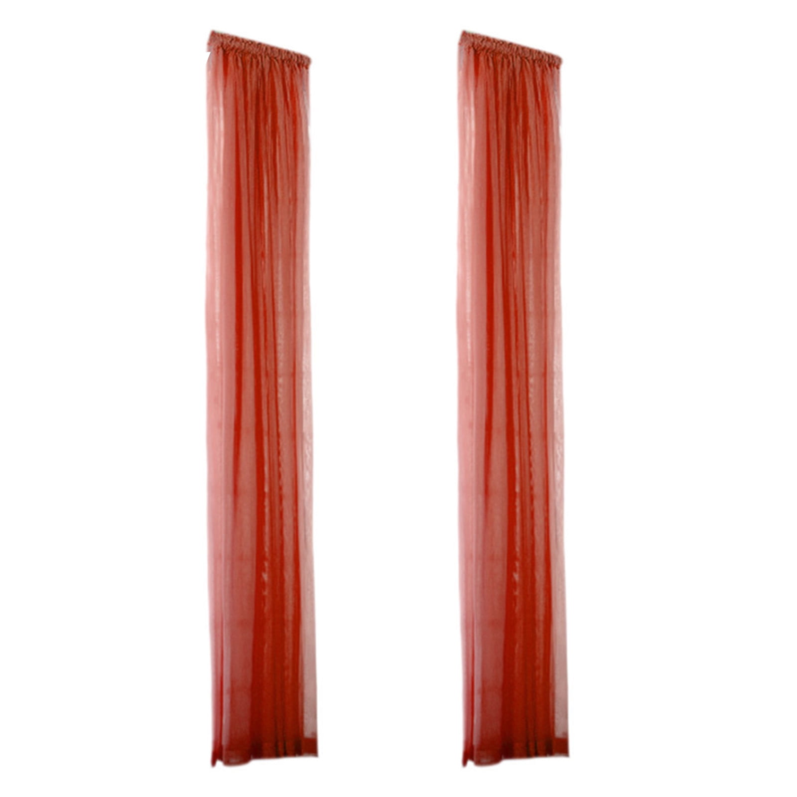 Luckky Red Sheer Curtains 84 Inch Length 2 Panels Set for Living Room ...