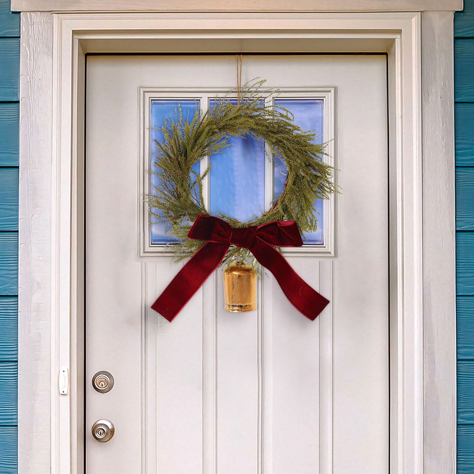 Luckky Vintage Moss Christmas Wreath - 7.1 Inch Artificial Greenery ...