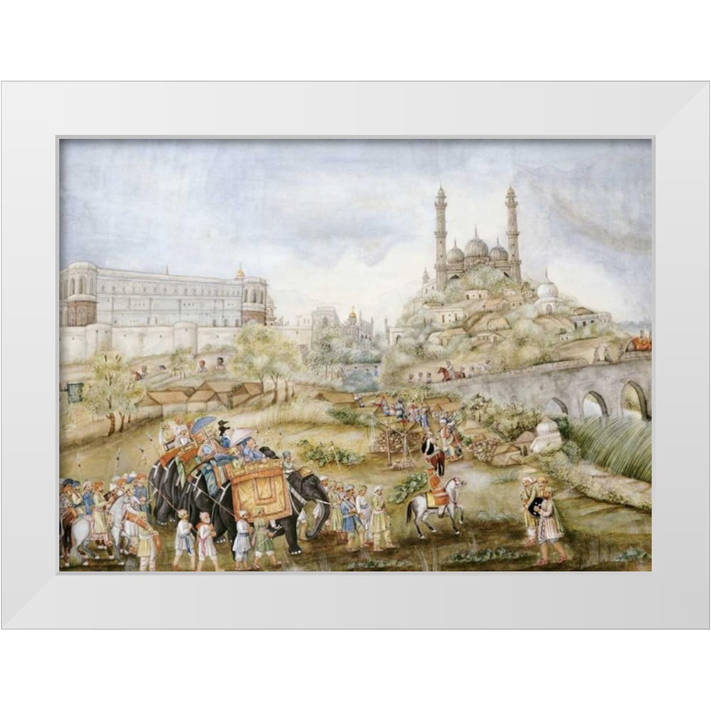 Lucknow School 32x24 White Modern Wood Framed Museum Art Print Titled ...
