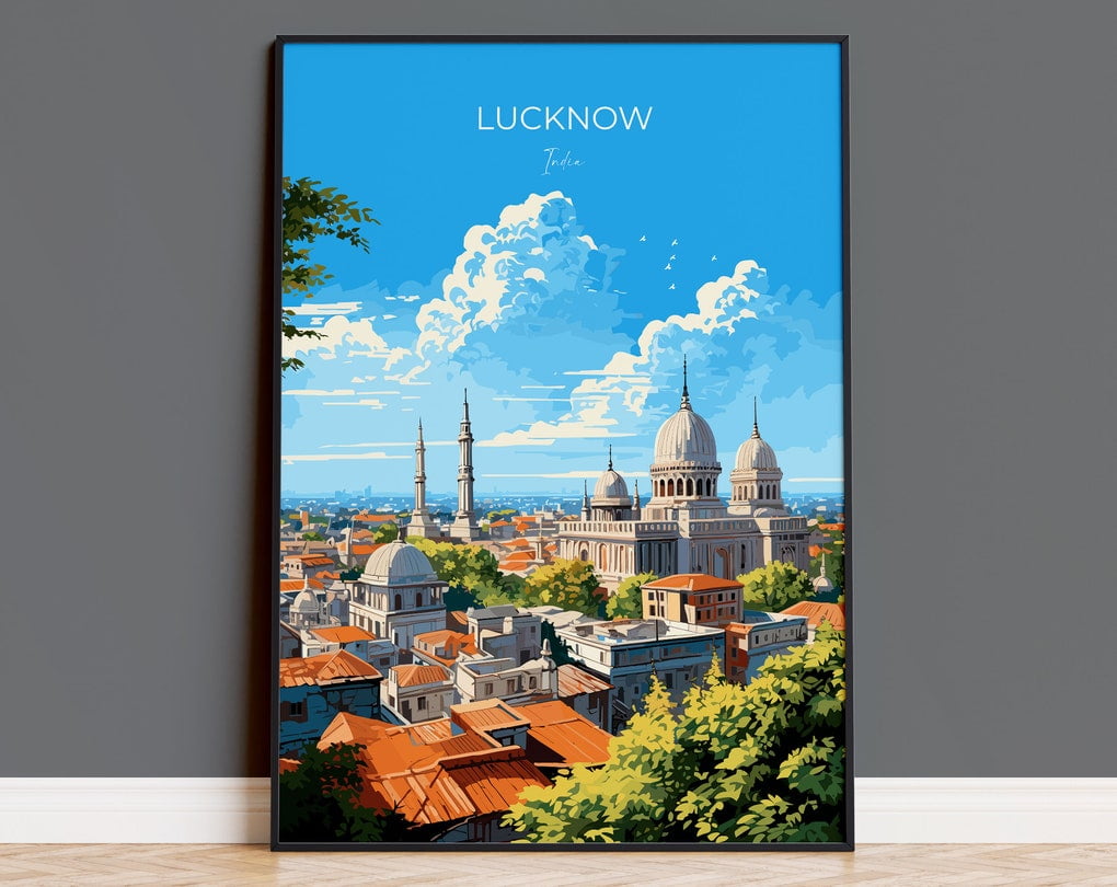 Lucknow Travel Print, Travel Poster Of Lucknow, India, Lucknow Art Gift ...