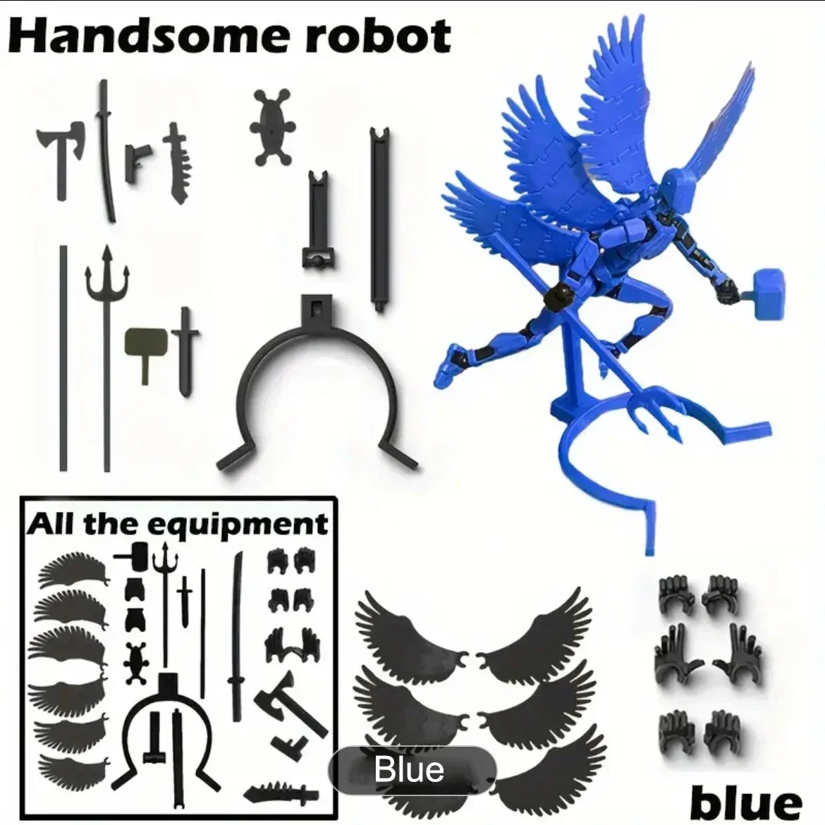 Lucky 13 Figure Toys Dummy 3D Printed six Winged Angel Movable ...