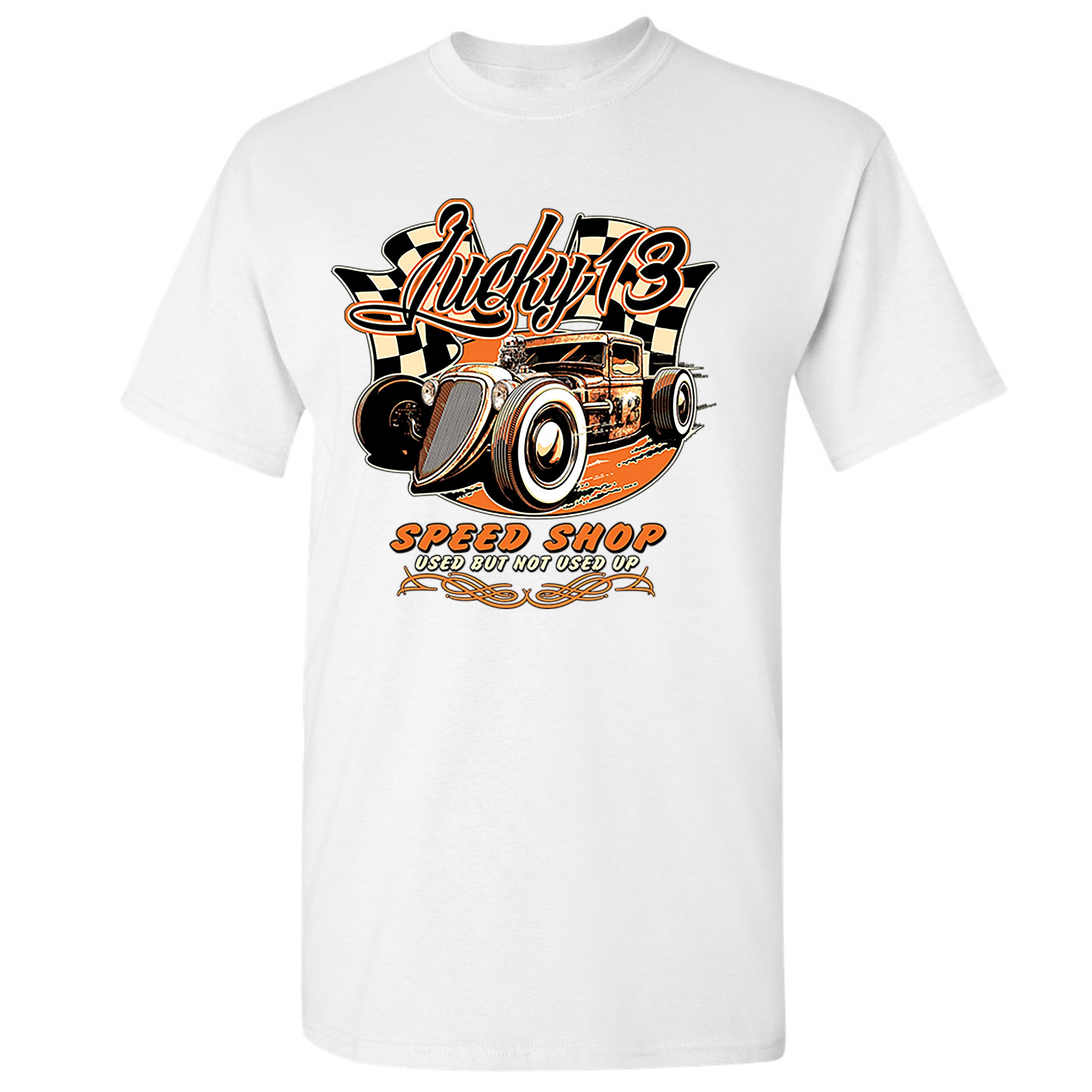 Lucky 13 Speed Shop T-shirt Rat Rod Route 66 Vintage Racing Car Men's ...