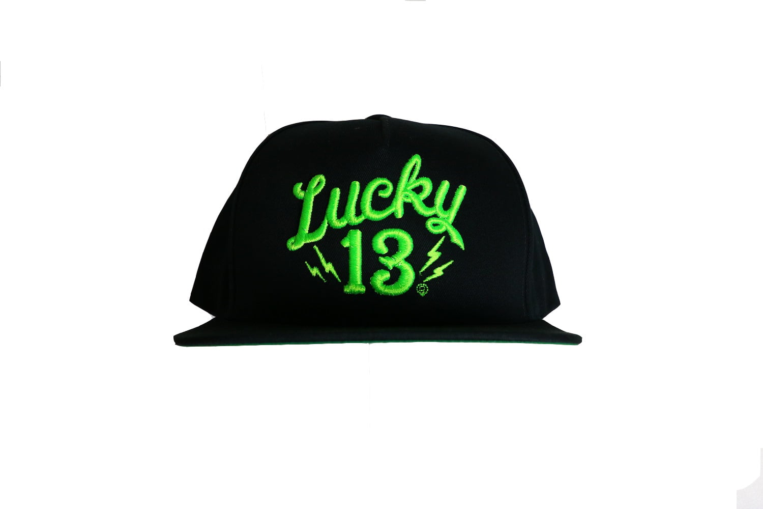 Lucky 13 The Shocker Green Logo Snapback Hat Black - Walmart.com