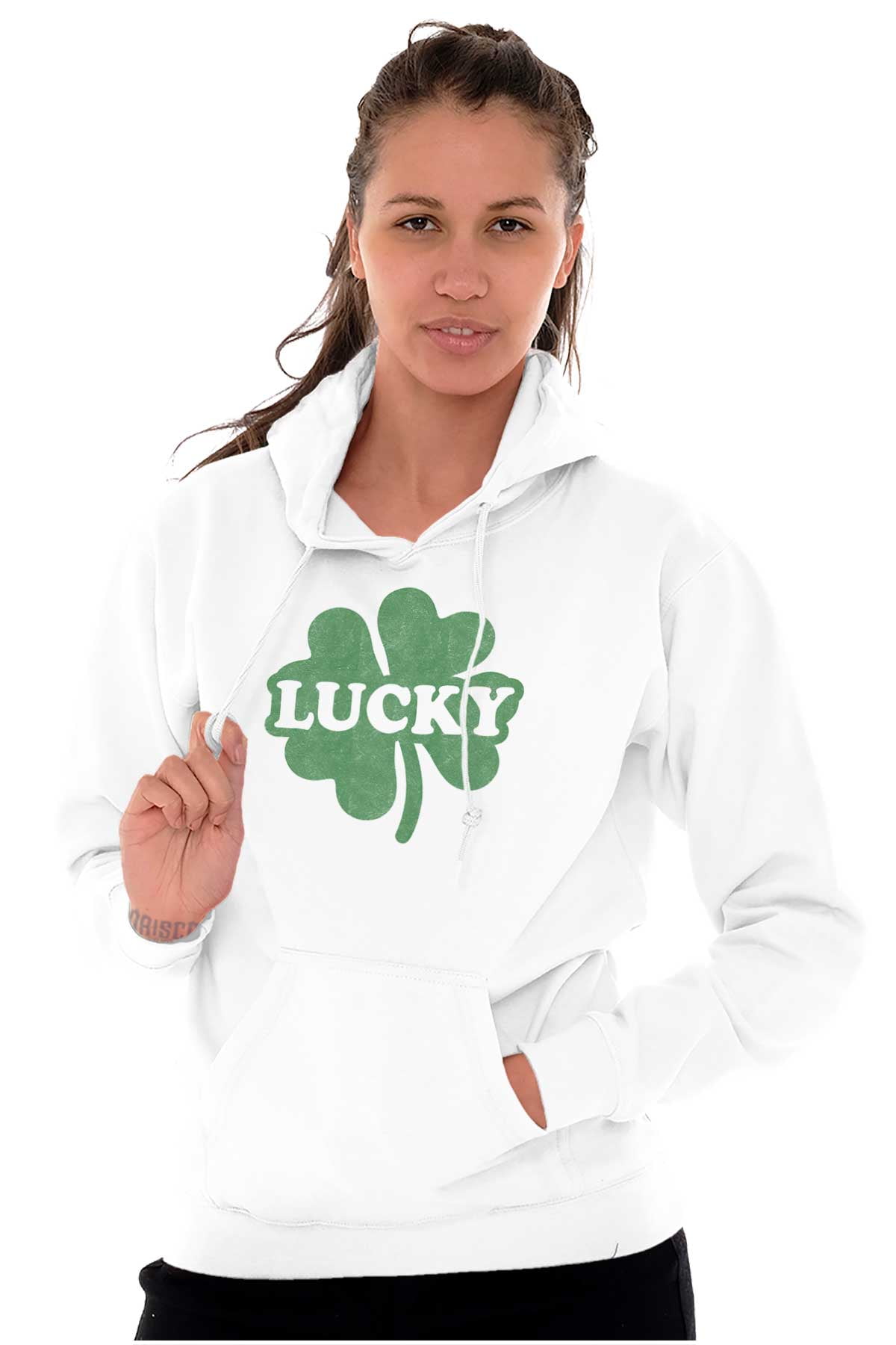 Lucky 4 Leaf Clover St Patrick's Day Hoodie Sweatshirt Women Men Brisco ...